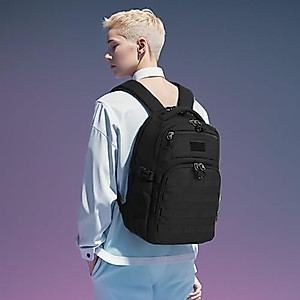 Wotony Military tactical backpack, black tactical backpack for men MOLLE backpack small tactical backpack assault bag used for outdoor hiking(Black)