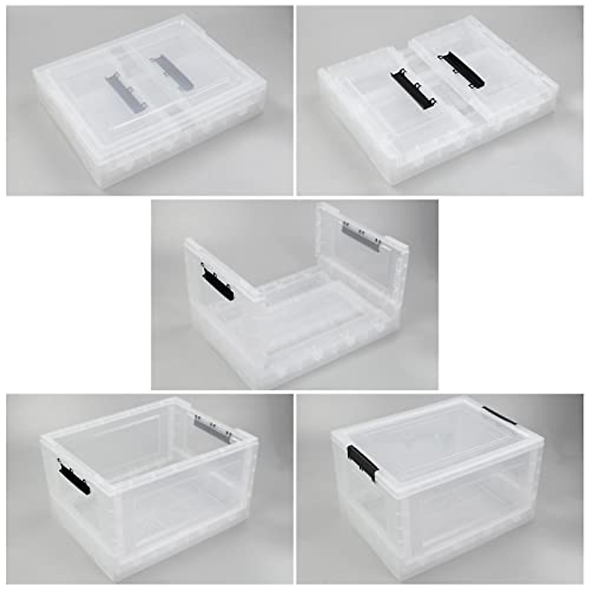 Kiddream Collapsible Storage Boxes, Plastic Folding Storage Bin Set of 2, 30 Liter