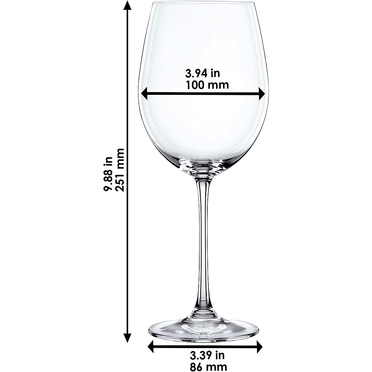 Nachtmann Vivendi Bordeaux Glasses, Set of 4, 25-Ounce, Crystal Clear Glass, White or Red Wine Glass Set with Long Stem, Ideal for Tasting Cabernet, Burgundy, Pinot Noir, Bordeaux, Dishwasher Safe