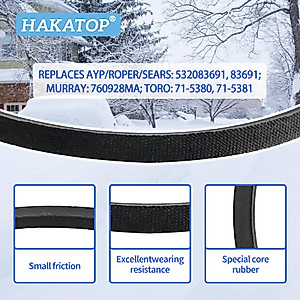 71-5381 Snowthrower Auger Drive Belt Replaces Toro 71-5380, Murray 37X132, 760928MA (3/8" X35")