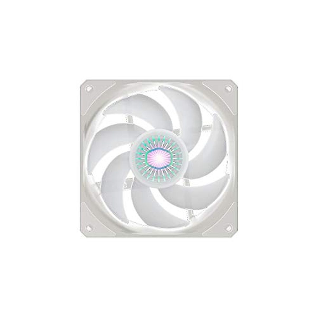 Cooler Master SickleFlow 120 ARGB Fan (White Edition) - 120mm Square Frame Fan, Air Balance Curve Blade Design, PWM Control for Computer Case & Liquid Radiator (SickleFlow 120 ARGB, White)