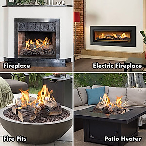 JP OutdoorGas Fireplace Logs Large 5 Pieces Artificial Realistic Ceramic Wood Logs for Indoor Outdoor Fireplace Fire Pits