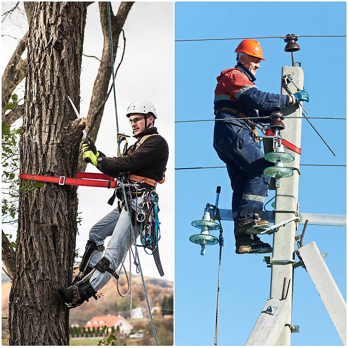 HandAcc Hunting Safety Belt with Adjustable Lanyard, Tree Climbing Belt Restraint Lanyards, Add Level of Safety for Hunting, Hanging Stand Or Step, Trimming Tree, Putting Up Deer Stand