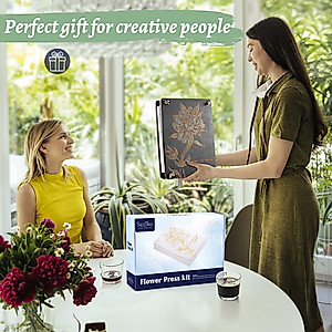 Suziko Large Flower Press with Photo Frame,Plant Pressing Kit for Adults Measures 11.8" x 8.7" 6 Layers, Fast Making Pressed Plant, Great Gift for Mothers Day Gifts