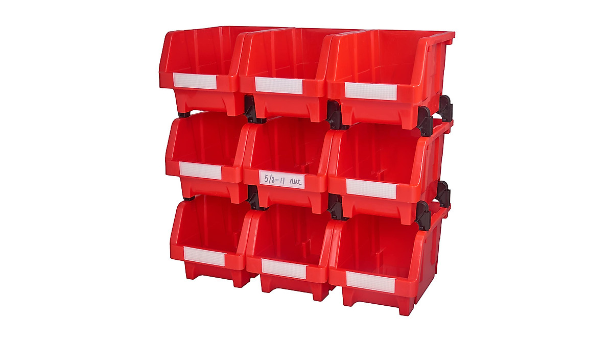 Aerkaa Large Red Storage Bins – Pack of 9