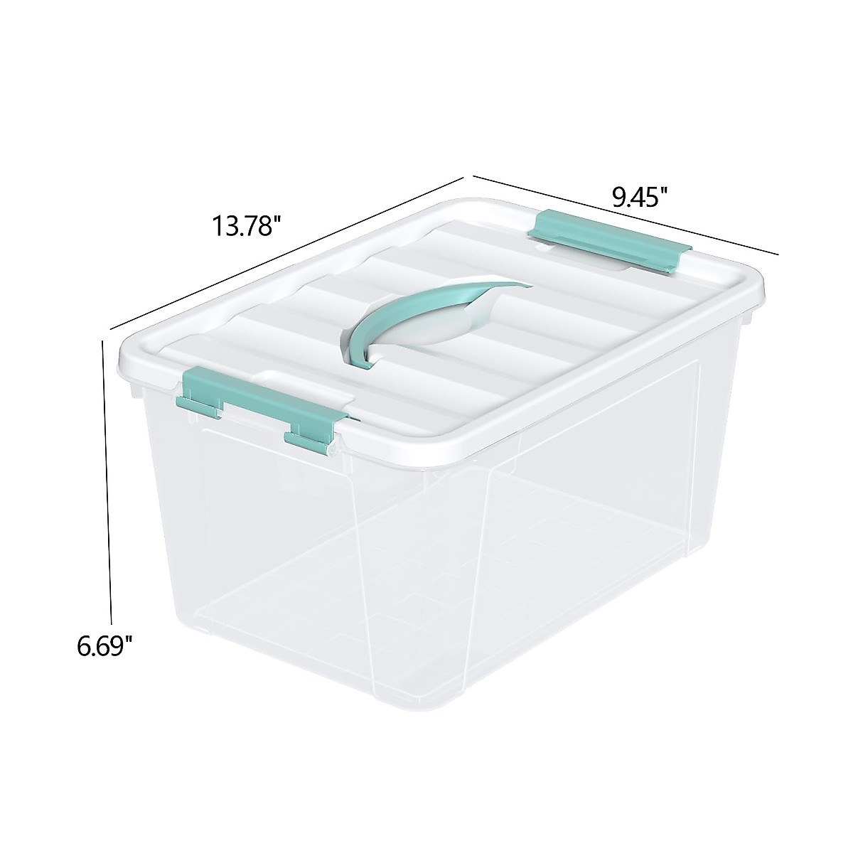 Parlynies 14 Qt Stackable Plastic Storage Bins with White Lids, Clear Latching Storage Organizer Box, 8 Packs