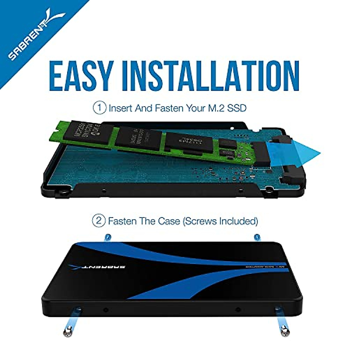 SABRENT M.2 SATA SSD to 2.5 Inch SATA III Aluminum Enclosure Adapter (EC-M2SA) [Not NVMe]