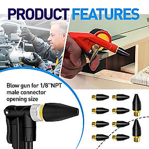 10 Pcs Rubber Air Tool For Air Nozzle Tip, Blow Gun Rubber Tip For Air Tool, Parts Air Nozzle For Air Blow Guns Tool For Air Tool Parts & Accessories Air Blow Guns Tool Black