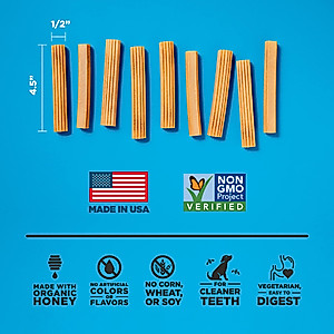 Hive Treats for Dogs 2 Pack — Healthy, Non-GMO Project Verified, Natural Peanut Butter Flavored, Natural, Vegetarian Chews, Made in The USA (Chew Sticks, Large Breeds)