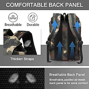 VASCHY Backpack for Men, Fashion Water-resistant Rucksack College Backpack Camouflage
