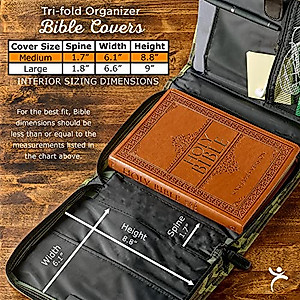 Christian Art Gifts Tri-Fold Realtree Camo Bible / Book Organizer w/"Way-Truth-Life" Badge (Medium)