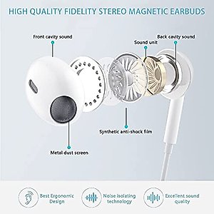 2 Pack Earbuds for iPhone Headphones Wired,Earphones with Lightning Connector (Built-in Microphone & Volume Control)【MFi Certified】Noise Isolating Headsets for iPhone 14/13/12/11/XR/XS/X/8