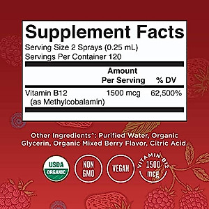 MaryRuth Organics Vitamin B12 Spray & Elderberry Gummies for Immune Support (Cherry) Bundle Liquid Spray for Nerve Function & Energy Boost | Organic Ingredients for Adults & Kids with Echinacea,
