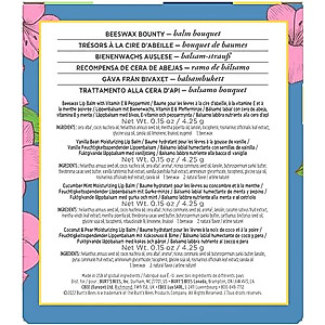 Burt's Bees Stocking Stuffers, Balm Bouquet Lip Balm Set, Original Beeswax, Vanilla Bean, Cucumber Mint, Coconut & Pear Pack, Natural Origin Lip Treatment Christmas Gifts (4-Pack)