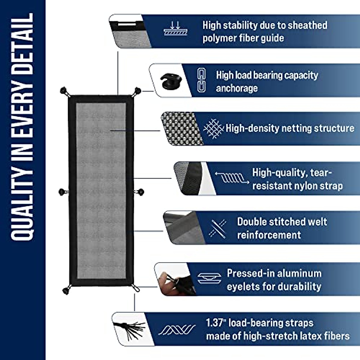 Cable management net - Under desk wire management - Flexible under desk cable management tray black