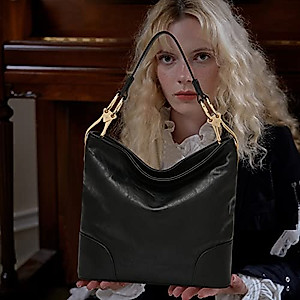 FOXLOVER Shoulder Bags for Women PU Leather Hobo Purse and Handbags Granny Chic Large Bucket Bag