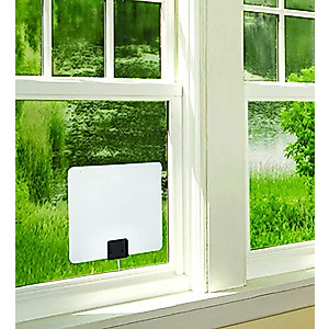 RCA Thin Indoor HDTV Antenna - Thin Film Reversible Antenna with HDTV Multi Directional VHF & UHF Reception. 35 Mile Range. Supports 4K/8K 1080p TVs