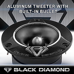 BLACK DIAMOND Dia-T1 1" Super Bullet Tweeter 240 Watts 4-Ohm Ohms Built in Crossover (2 Speakers)