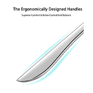 KEAWELL 20-Piece Luxury Mirror Polished Cutlery Set, 18/10 Stainless Steel Tableware, Modern Silverware Set, Includes 8 x Spoons, 8 x Forks, 4 x Knives, Durable Flatware for Home Kitchen in Silver