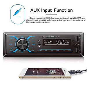 SEMAITU Smart Car Audio Systems, Single Din Multimedia Car Stereo, USB SD Support Mobile APP Control Bluetooth MP3 Hands-Free Calling, FM Radio Receiver for Car & Truck
