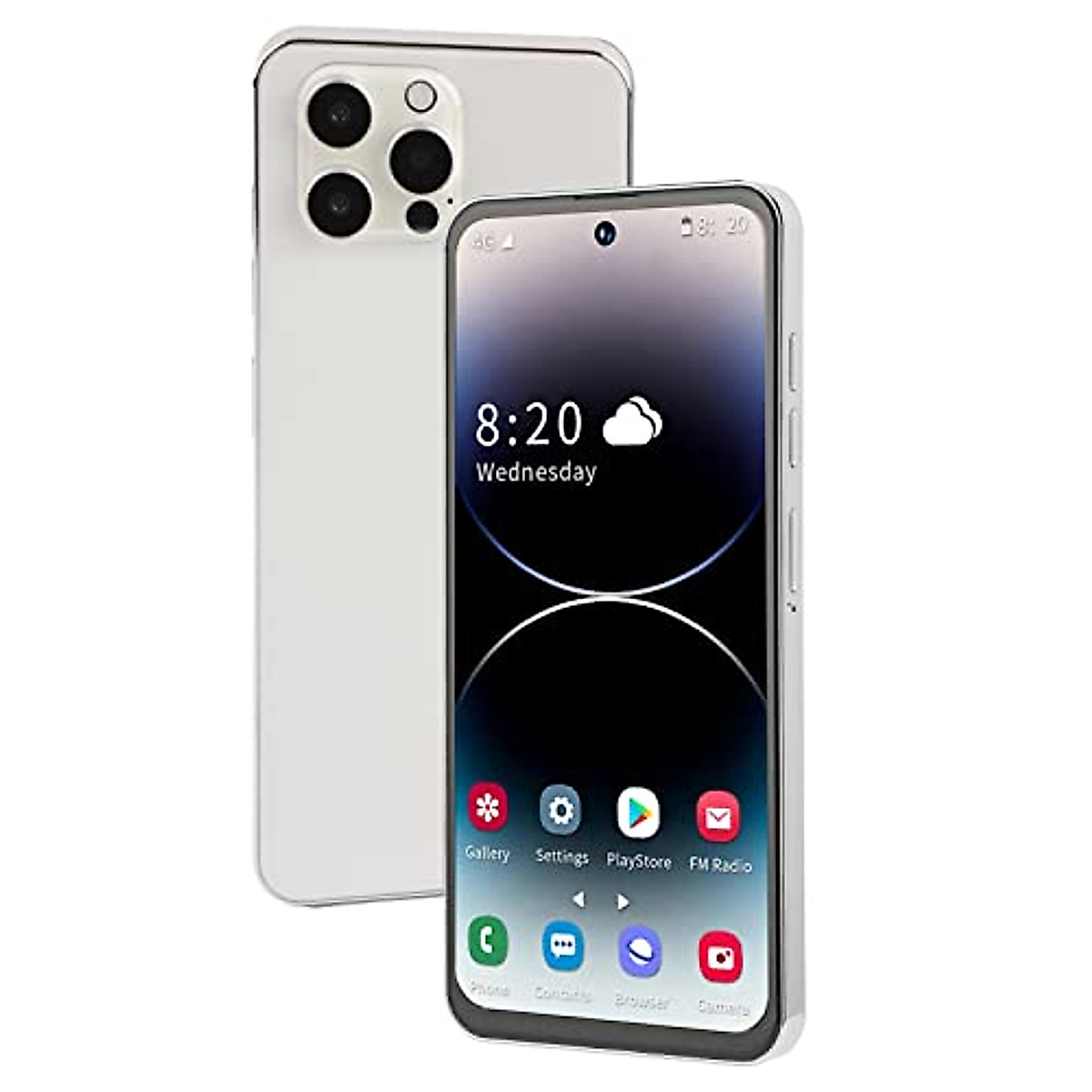 Unlocked Smartphones I14 Pro Max Android 12, 6.7inch HD Full Screen Gaming Phone Upgraded 4G Cell Phone 4GB RAM 128GB Face ID Fingerprint Unlocked Mobile Cellphones (White)(US Plug-White)