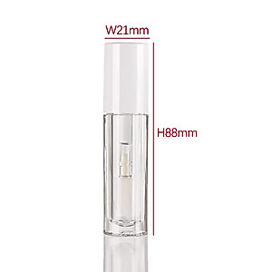 COSIDEA 25 pcs empty 5ml big doe foot lip gloss tubes white lipgloss tube containers with clear thick wand cosmetic packcing container