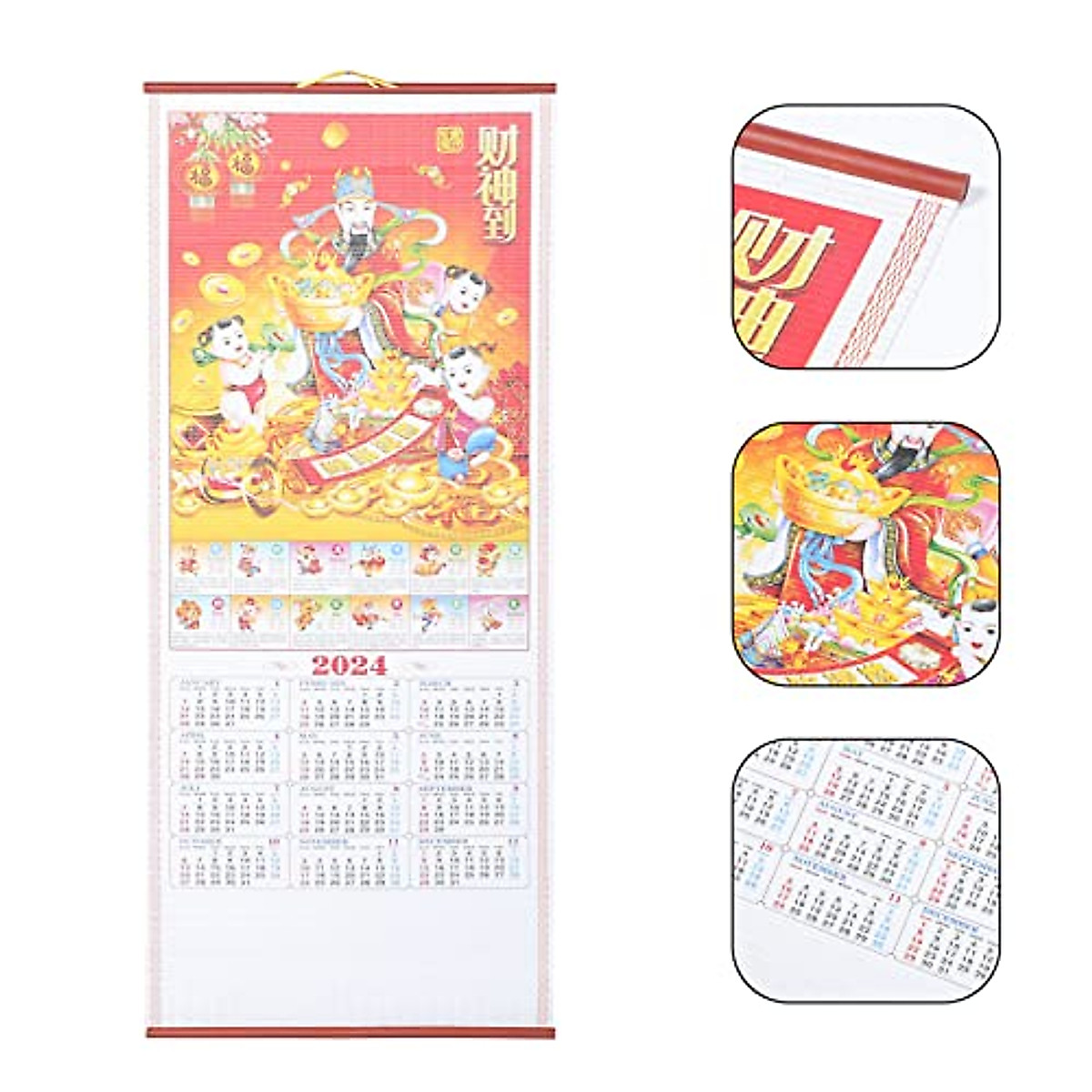 Cabilock calendar Imitation rattan fine chinese monthly calendar hanging calendar for wall Chinese style tearable office lunar calendar decorate China office decore wall calendar desktop