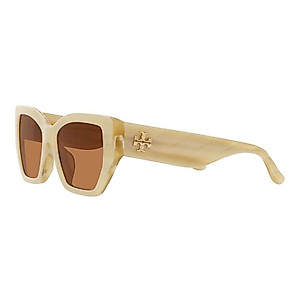Tory Burch TY7187U Brown & Ivory Horn Sunglasses 53mm