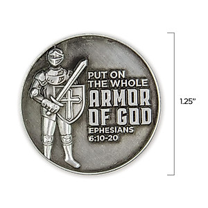 Armor of God Love Expression Coin for Public Servants & Law Enforcement, Keepsake Pocket Token of Prayer & Divine Protection for Men & Women, EDC Coin, Thinking of You Gift of Appreciation