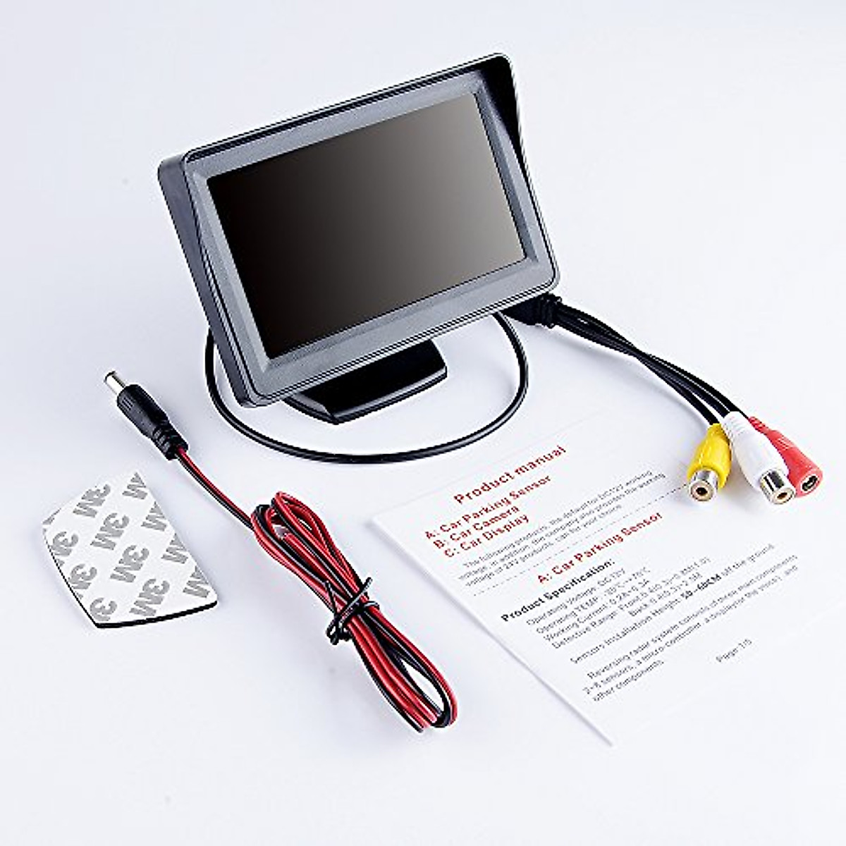 B-Qtech 4.3 inch Color TFT LCD Display Backup Camera Monitor only Rear View Reverse Camera Display for Car SUV Van Truck(Power Supply: DC 12V)