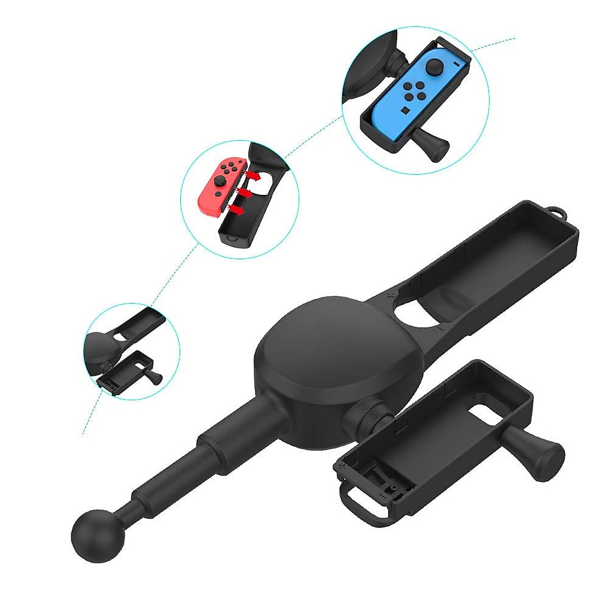 [New Upgrade] FunMax Fishing Rod Hand Grip for Nintendo Switch Joy-con Compatible with Fishing Star World Tour, Legendary Fishing, Bass Pro Shops: The Strike Championship Edition