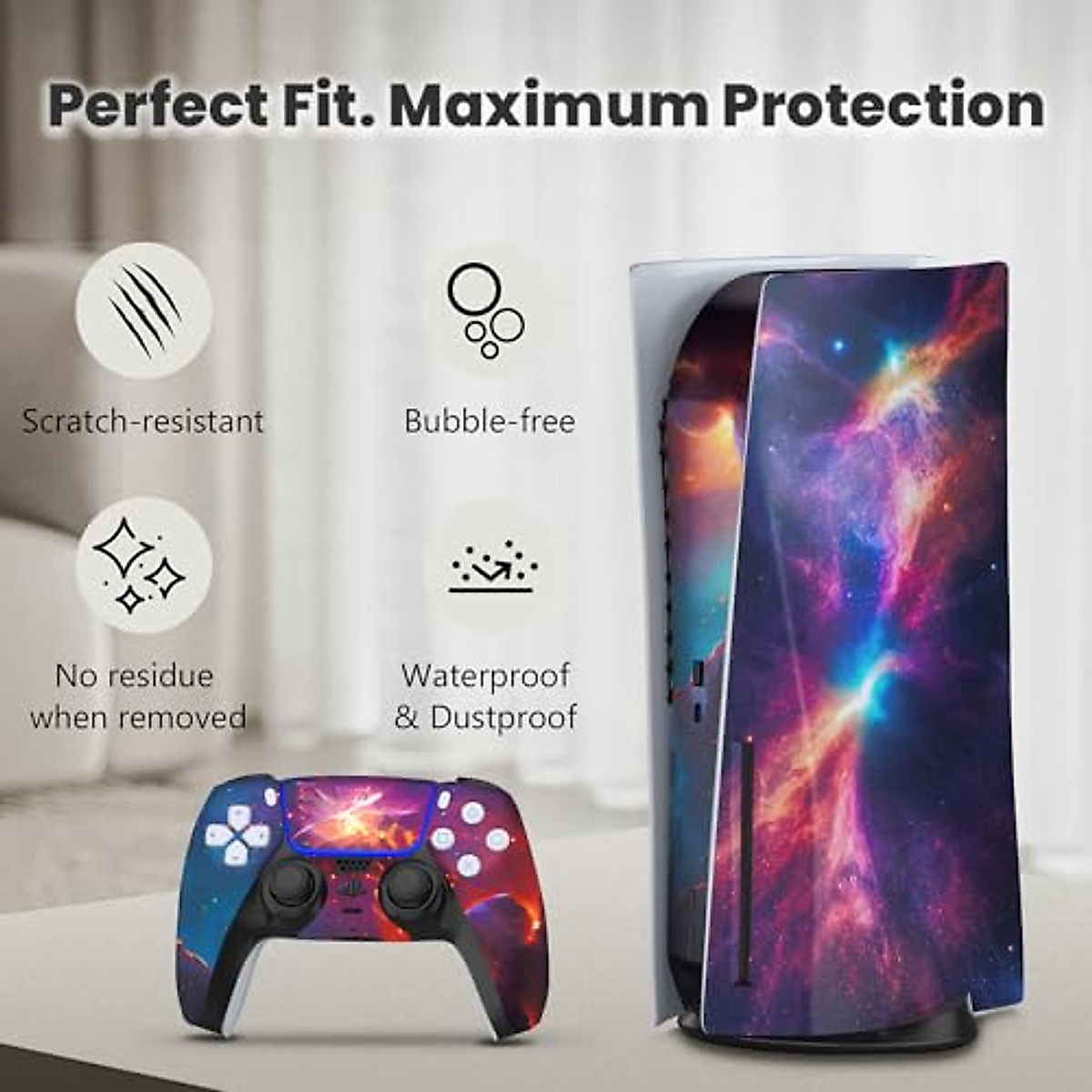 Toxxos Console and Controller Skins Cover for PS5 - Full Set of Red and Black Spider Skin Accessories