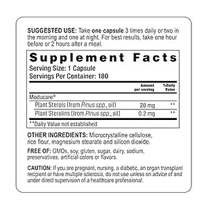Moducare Daily Immune Support, Plant Sterol Dietary Supplement, 180 Vegetarian Capsules (Packing May Vary)