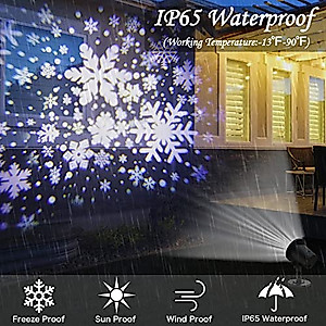 Christmas Projector Lights Outdoor - Waterproof Snowflake Projector Lights for Xmas Home Wedding Decorations