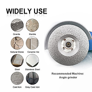 SHDIATOOL Diamond Grinding Cup Wheel 4-1/2 Inch for Granite Marble Iron Steel Masonry Convex Vacuum Brazed Grinding Disc Fits 7/8 Inch Arbor 115mm
