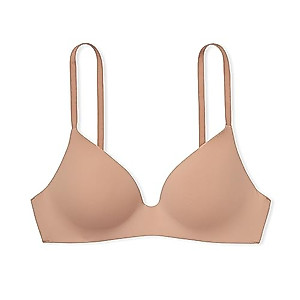 Victoria's Secret Lightly Lined Wireless T Shirt Bra, Adjustable Straps, Bras for Women, Beige (34C)