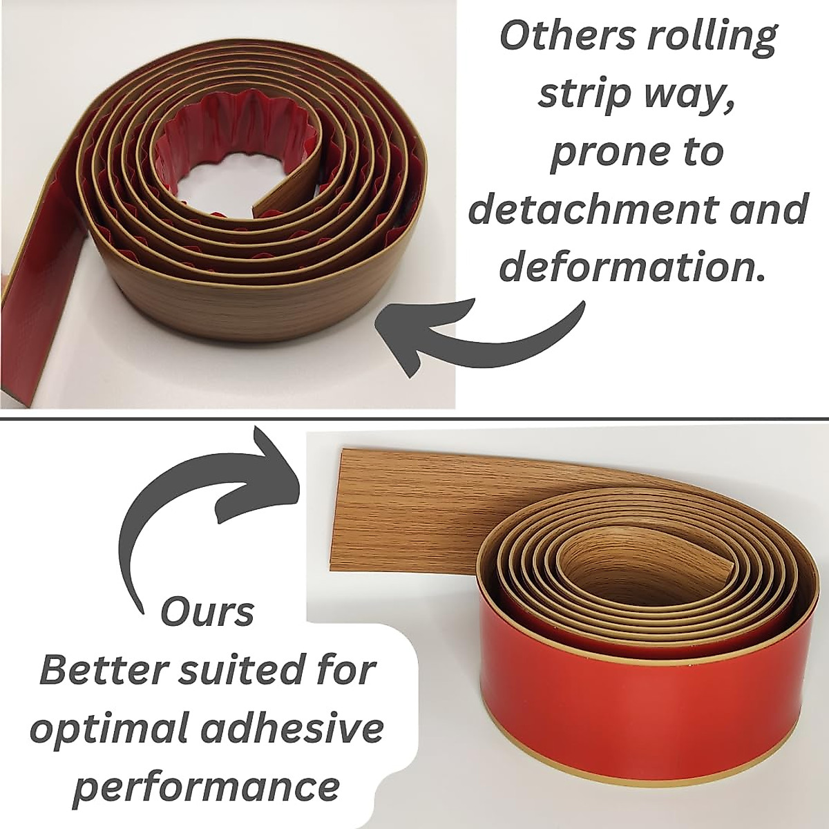 Self-Adhesive Floor Transition Strip - Cover Threshold Repair Gap Vinyl Flooring Transitions Laminate Flat Divider Minimalism Oak Wood Grain Design 6.6FT (4cm, Gray)