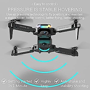 Drone with Camera, 4k Dual Camera Remote Control Drone with 3 Speeds, Wifi FPV, Headless Mode, Trajectory Flight, Altitude Hold Mode, 90-180° Adjustable View Angle, 2.4GHz Anti-Interference