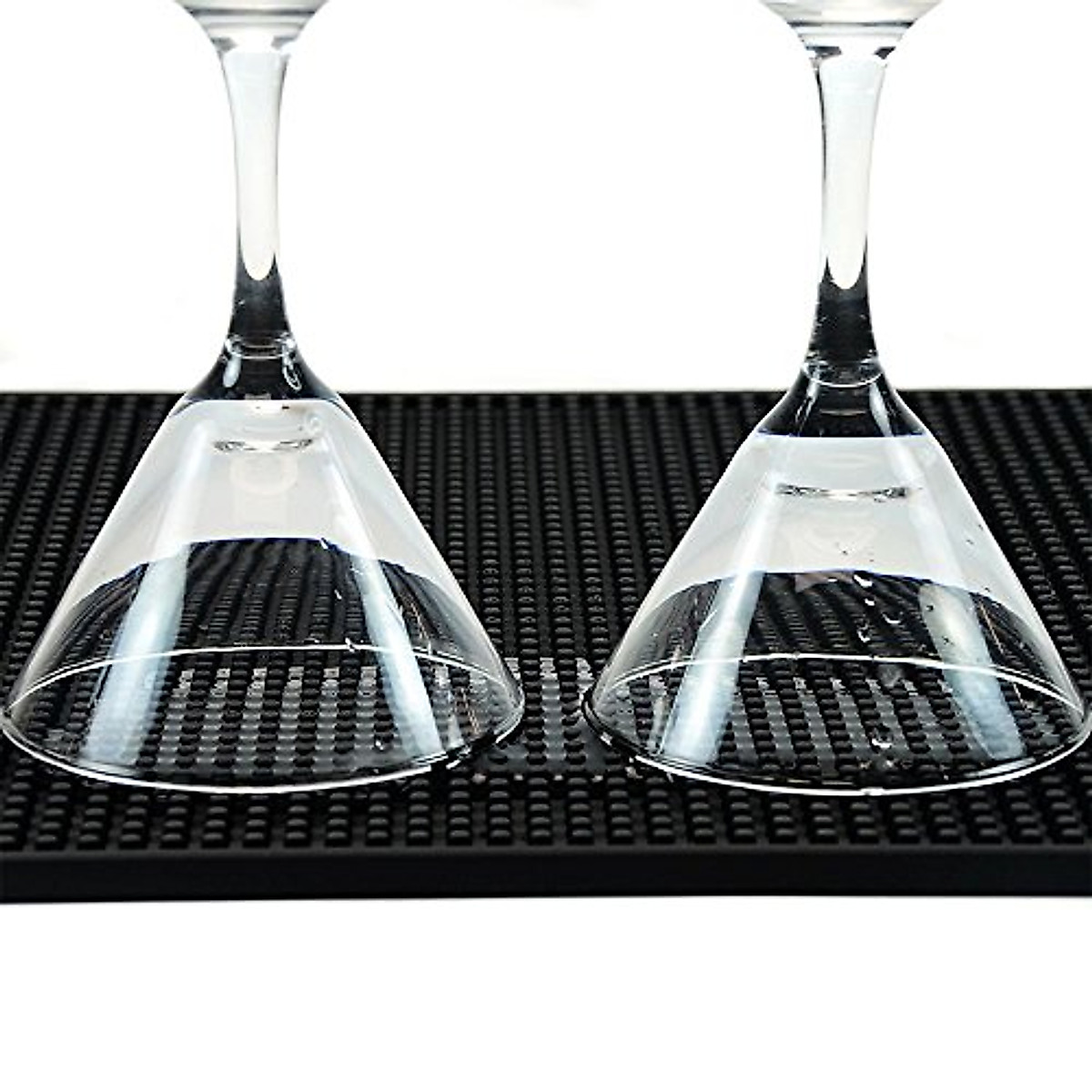 BARsics 18"x12" PVC Bar Service Mat for Cocktail Bartender (Black)