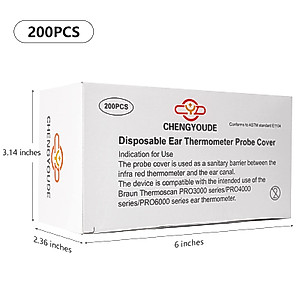 200X Ear Thermometer Probe Covers, Lens Filters, Refill Covers for All Braun themometer Models BPA Free Digital Disposable Covers