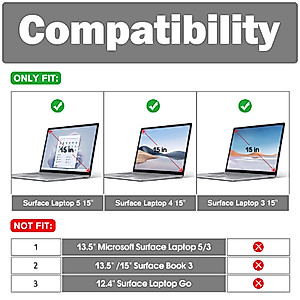 ProCase Protective Case for 15" Microsoft Surface Laptop 5/4/3, Heavy Duty Slim Hard Shell Cover with Foldable Kickstands -Grey