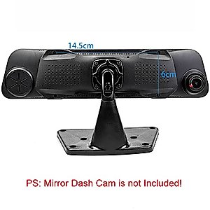 ANSHILONG Mirror Dash Cam Mount Arm with Back Plate Panel Dashboard Installation for Car DVR Instead of Strap (with 14.5 x 6cm Backplate)