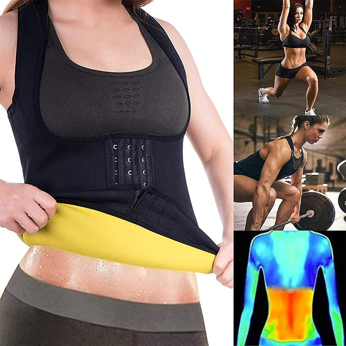 Women's Underbust Corset Waist Trainer Cincher Steel Boned Neoprene Sport Workout Body Shaper Vest Tank