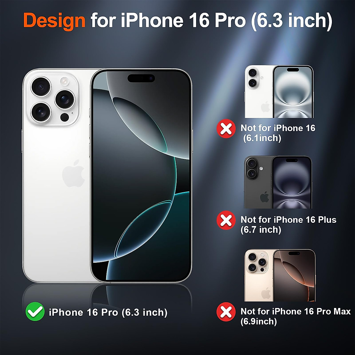 SUPFINE Magnetic for iPhone 16 Pro Case (Compatible with MagSafe) (Military Grade Drop Protection) Slim Translucent Matte Shockproof with Anti-Fingerprint Phone Case,Black