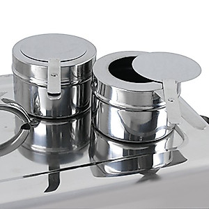 SUPER DEAL 8 Qt Stainless Steel 6 Pack Full Size Chafer Dish w/Water Pan, Food Pan, Fuel Holder and Lid For Buffet/Weddings/Parties/Banquets/Catering Events (6)