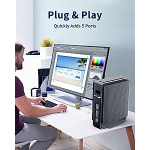 BYEASY Front Panel USB 3.0 Hub, 5 Ports 3.5 Inches Internal Metal USB Hub with 2 USB 3.0 Ports, SD/TF Internal Card Reader and USB 3.1 Gen 1 Type C Port Fits Any 3.5" Floppy Disk Bay