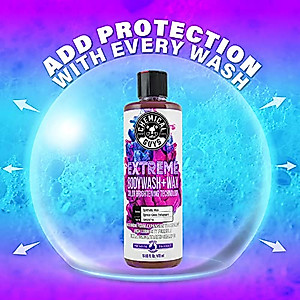 Chemical Guys CWS207 Extreme Bodywash & Wax Foaming Car Wash Soap, (Works with Foam Cannons/Guns or Bucket Washes) For Trucks, Motorcycles, RVs & More, 128 fl oz (1 Gallon), Grape Scent