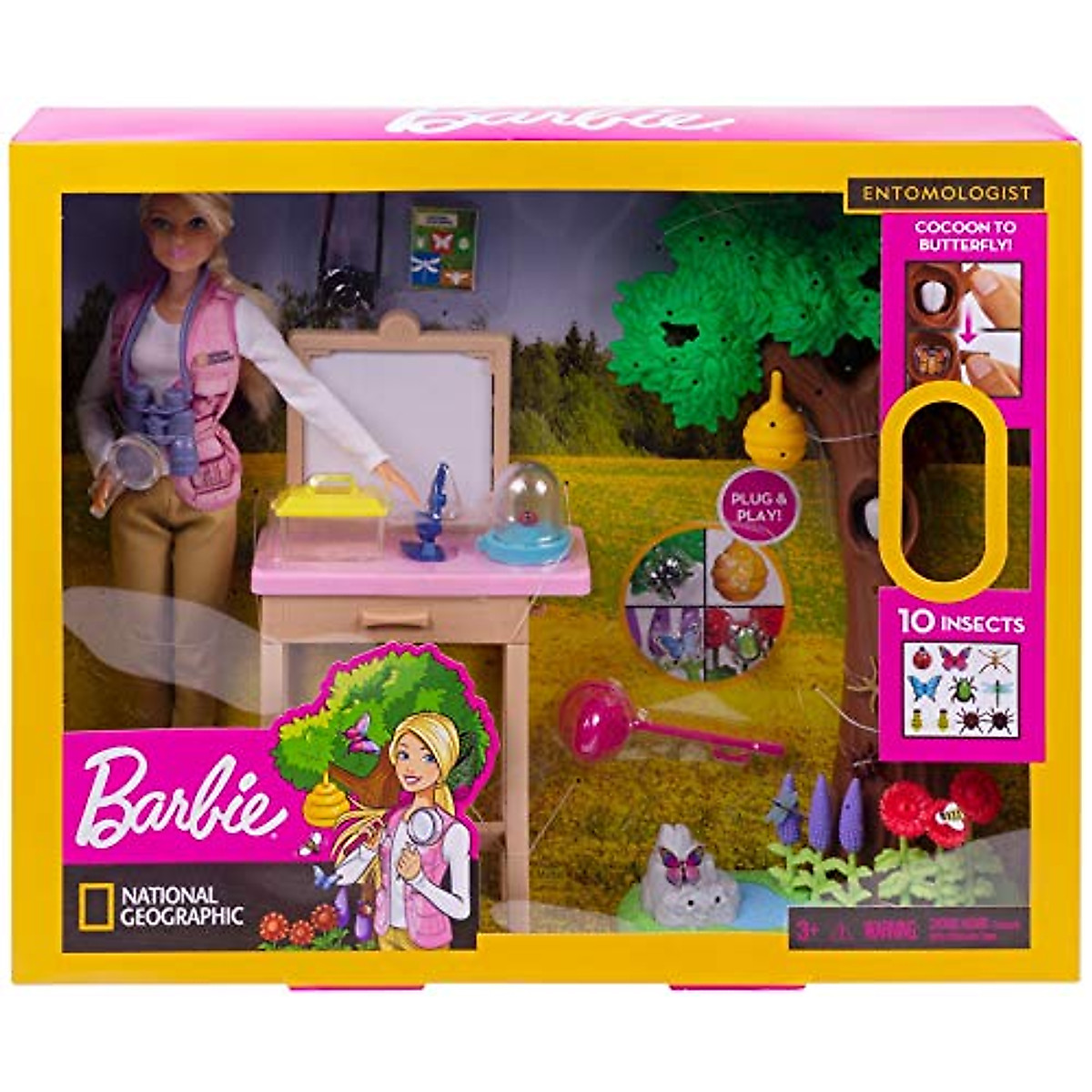 Barbie Entomologist Doll and Playset, Blonde, with 20+ Accessories Inspired by National Geographic