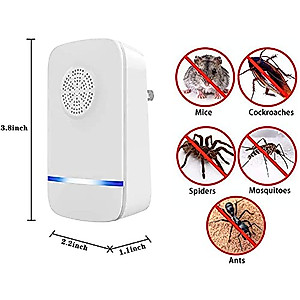 MAIKAILUN 2 Pack Mouse Repellent Ultrasonic Indoor, Bug Repellent, Mice Repellent Plug-ins, Mosquito Roach Bed Bug Ant Insect for Attic Warehouse Indoor Home