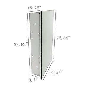 FixtureDisplays® 16X24" Recess Glass Mirror Vanity Bathroom Medicine Cabinet Aluminum Frame 15112-NF